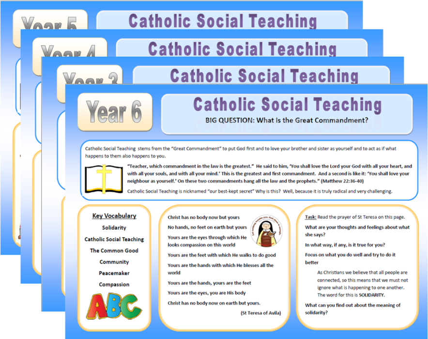 Catholic Social Teaching Resources by Year Group - Brentwood Diocese