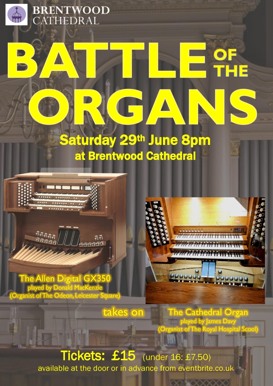 Come to a 'Battle of the Organs' in Brentwood Cathedral - Brentwood Diocese